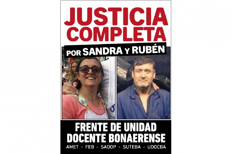 JUSTICIA COMPLETA POR SANDRA Y RUBÉN - Federación de Educadores Bonaerenses FEB
